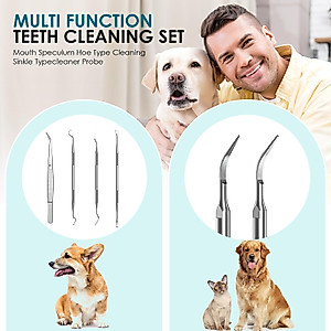 BETOPET Plaque Remover for Teeth - Dog Electric Toothbrush, 5 Modes Ultrasonic Dog Teeth Cleaning Kit, Effective Care of Teeth, Suitable for Dogs and Cats