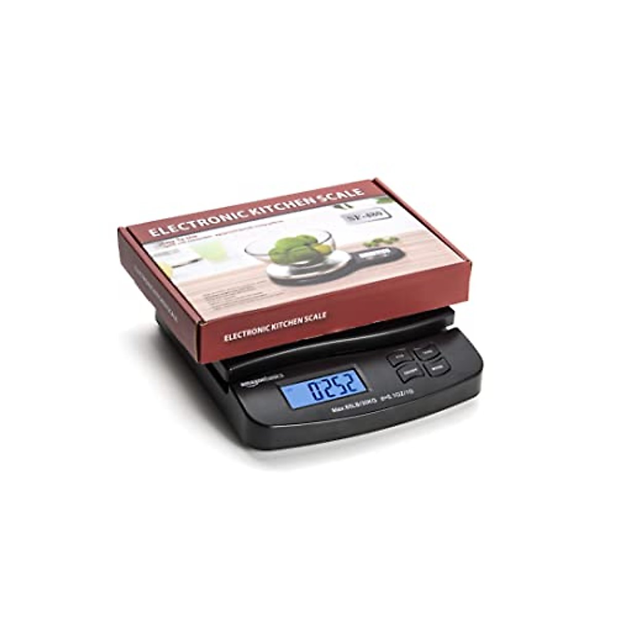 Amazon Basics Digital Postal Table Top Scale - AC Adapter, Counting Function, 65 Pound Capacity, 0.1 Ounce Readability