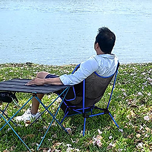 G4Free Camping Chairs, Ultralight Compact Backpacking Folding Chairs Lawn Chairs Heavy Duty 330lbs with Side Pockets Packable for Outdoor Camp Travel Beach Picnic Travel Hiking Navy Blue