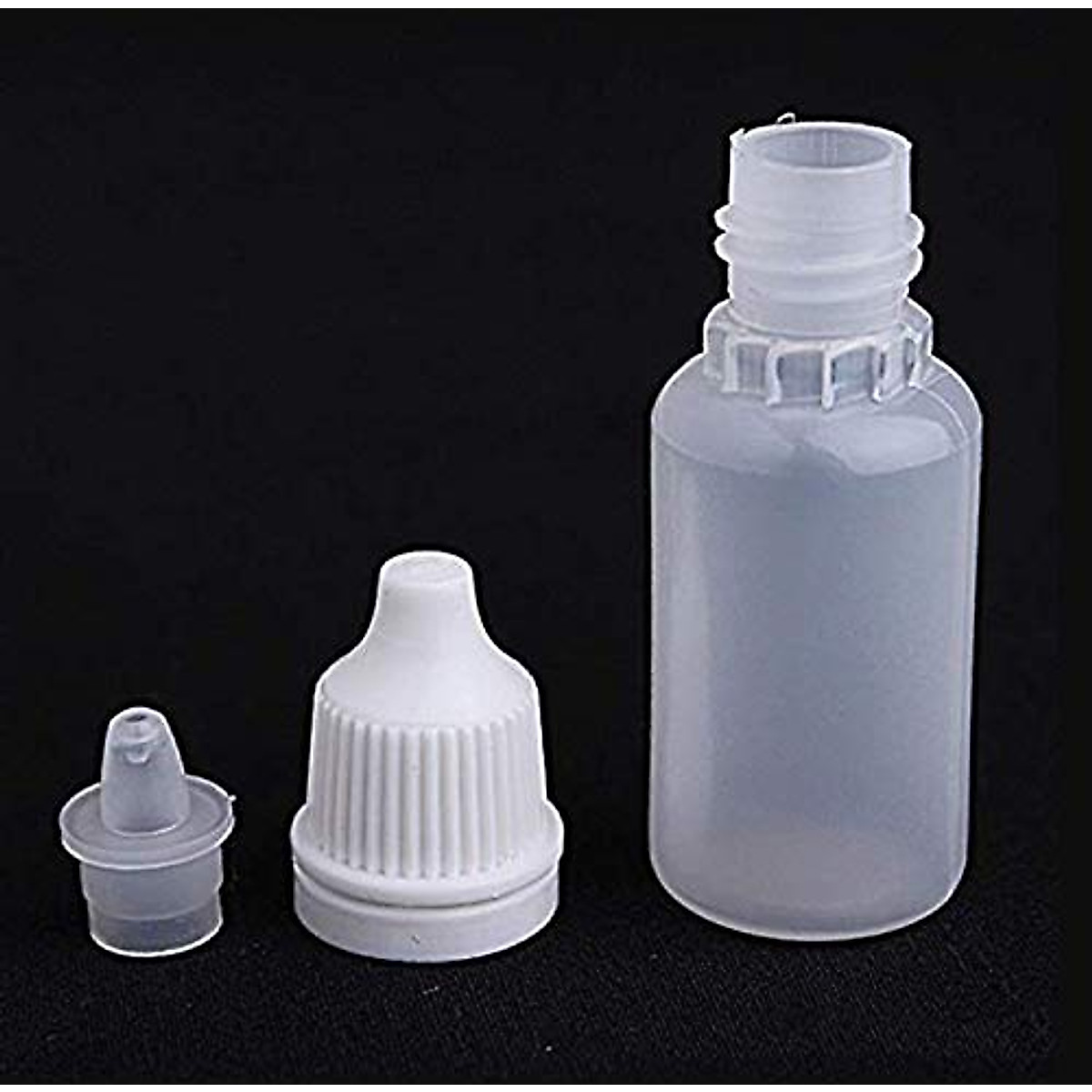 UPSTORE 12PCS 30ml 1oz Empty Plastic Squeezable Eye Liquid Dropper Bottles Drop Jars Squeeze Eye Dropper Container with Screw Caps and Plugs