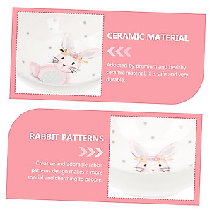 BESTOYARD Easter Tableware Ceramic Mixing Bowl Ramen Kit Udon Noodle Bowl Rice Bowls Appetizer Bowl Bunny Candy Bowl Ceramic Tableware Dessert Fruit Bowl Salad Bowls Storage Bowl Tableware