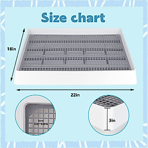 FHTONGE Extra Large Rabbit Litter Box Trainer Tray, Bunny Potty Training Litter Box for Cage,Rectangular Rabbits Litter Pan Pet Toilet with Grid for Squirrel Guinea Pig Rat Chinchilla Hedgehog Hamster