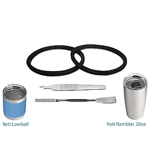 [2-Pack] Replacement Gaskets Rubber Seal Kit for Yeti Rambler Tumblers, Mugs, Magsliders, and Lids (Rambler Tumbler 20oz/Lowball)