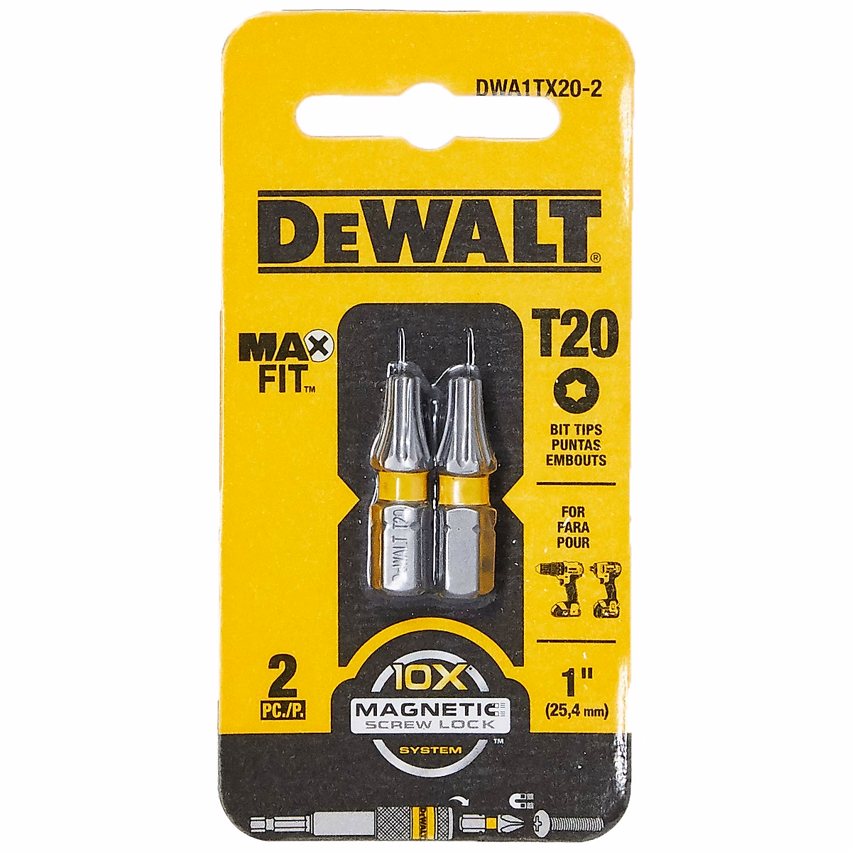 DEWALT Torx Tip T20 Letter with 2 DWA1TX20-2