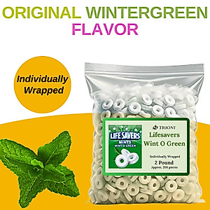 Lifesavers Individually Wrapped Bundle Includes (2lb) of Wintergreen Lifesavers Mints Individually Wrapped. Perfect for office, classroom, and reception desk by TRIONI!