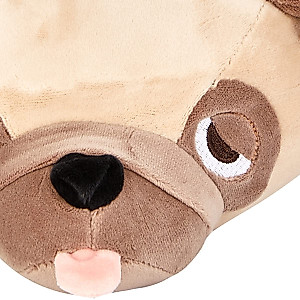 Cute Plush Tired Brown Bulldog Toy, Soft Hugging Pillow for Kids