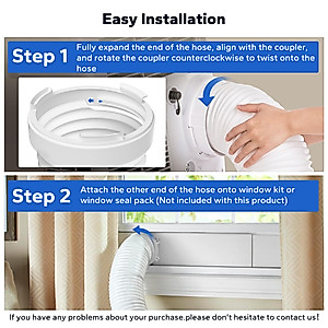 Cestluck Flexible AC Exhaust Hose, 5.9" Diameter Counterclockwise AC Hose, Length to 80", Portable Air Conditioner Vent Hose Compatible with Delonghi & LG Air Conditioner Parts