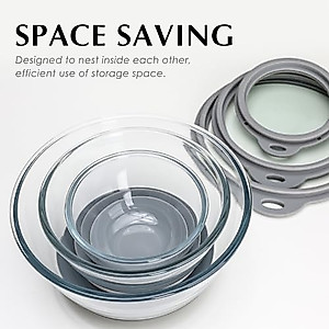 MR. CHOU Glass Food Storage Containers Set - 6-Piece Leak-Proof Bento Box with No-Slip Base - Stackable Meal Prep Containers - Ideal for Lunch, Leftovers, and Pantry Organization (0.5QT, 1.1QT, 2.2QT)