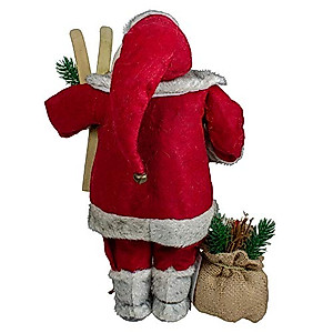 Northlight 18" Standing Santa Christmas Figure with Skis and Fur Boots