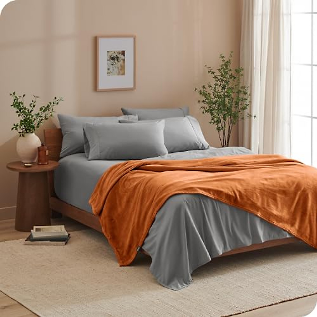 Bare Home Fleece Blanket - King - Sienna - Lightweight Throw for Bed, Sofa, Couch, Movie Night, Camping, and Travel - Microplush - Ultra Soft Warm Blanket (King, Sienna)