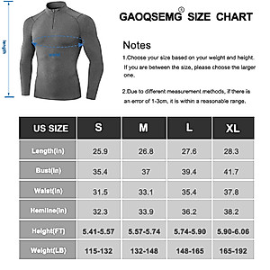 GAOQSEMG Mens Quarter Zip Pullover Fleece,Men's Keep Warmth Thermal Long Sleeve Workout Running T-Shirts Athletic Gym Sports Baselayer Tops(F Grey,S)