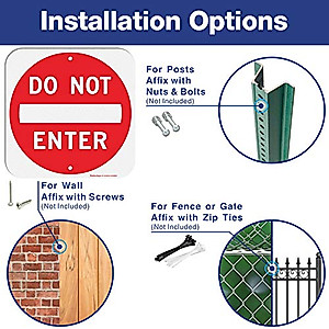 Do Not Enter Sign,12x12 Inch Square .040 Aluminum,Reflective Rust Free Metal Sign,Fade/ Weather Resistant,Easy to Mount,Indoor/Outdoor Use