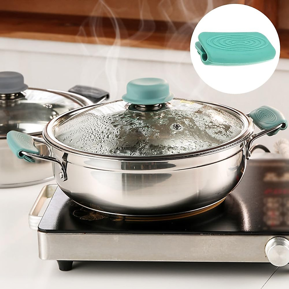 3 Pairs Silicone Assist Handle Holder Cast Iron Pan Skillet Handle Covers Protectors Non-Slip Pot Holder Sleeve for rying pan Casserole Oven Tray Cookware