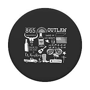 Retro Cowboy Boot Hat Sand In My Boots Western Country Music PopSockets Swappable PopGrip