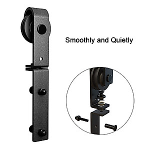 BONIKLUBA 40" Bi-Folding Sliding Barn Door Hardware Track Kit,Smoothly&Quietly,Side Mounted Black Roller,Easy Install,Door Not Included [Fit Double 18" Bifold Doors]