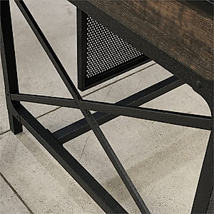 Sauder Foundry Road Engineered Wood/Metal 60x30 Table Desk in Carbon Oak