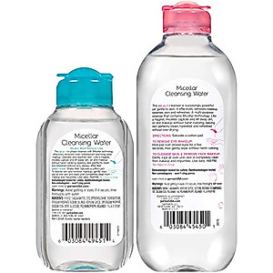 Garnier SkinActive Micellar Cleansing Water, For All Skin Types, 13.5 fl oz + Micellar Cleansing Water, For Waterproof Makeup, 3.4 fl oz