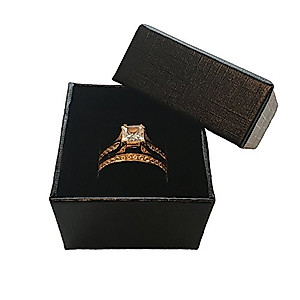 Marimor Jewelry Black Ring Gift Box with Foam and Velvet Insert Wholesale Pack of (24)