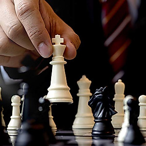 LEAP 9.8" Magnetic Chess Set Foldable Portable Game Board for Adult Travel set with 2 queens