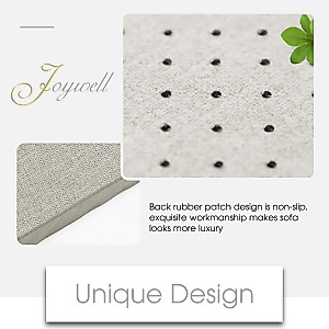 Joywell Linen Armrest Covers for Living Room Anti-Slip Sofa Arm Protector for Dogs, Cats, Pets Armchair Slipcover for Recliner with 4 Pockets for TV Remote Control, Phone, 1 Pcs, Silver Grey