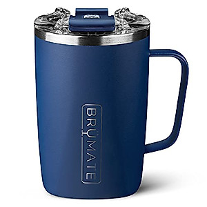 BrüMate Toddy - 16oz 100% Leak Proof Insulated Coffee Mug with Handle & Lid - Stainless Steel Coffee Travel Mug - Double Walled Coffee Cup (Matte Navy)