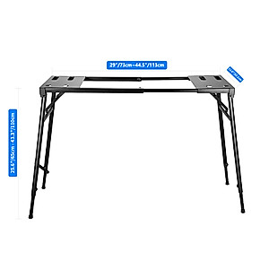 Neewer Collapsible Piano Keyboard Stand for 61-key / 76-key / 88-key Keyboard with Adjustable Height from 25.6"to 43.3"/65cm to 110cm and Length from 29"to 51.2"/73cm to 113cm, Black