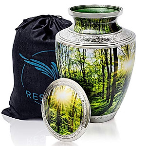 Peaceful Forest Urns for Ashes Adult Male. Cremation urns for Human Ashes Adult Female. Decorative urn for Human Ashes by Restaall