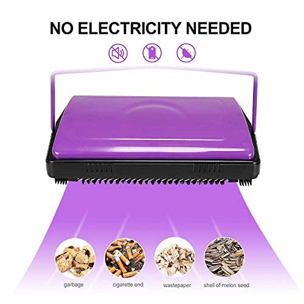 Yocada Carpet Sweeper Cleaner for Home Office Low Carpets Rugs Undercoat Carpets Pet Hair Dust Scraps Paper Small Rubbish Cleaning with a Brush Purple