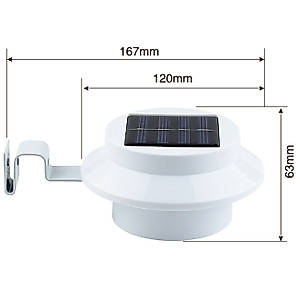 FALOVE 8 Pack Deal Outdoor Solar Gutter LED Lights - White Sun Power Smart Solar Gutter Night Utility Security Light