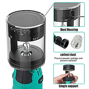3mirrors Cordless Tungsten Electrode Sharpener Grinder, Healthy TIG Welding Rotary Tool with 24 Guides Grinder Head Lithium Battery Charger Dust Housing 5X 35mm Double Diamond Wheels
