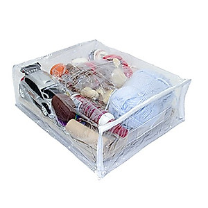 Clear Vinyl Zippered Sweater Clothing Storage Bag 11 x 15 x 6 Set of 10