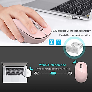 LeadsaiL Wireless Mouse for Laptop, 2.4GHz Silent USB Mouse, Slim Optical Mouse with 3 Buttons, 1600 DPI, Works with Windows, Mac, Chrome OS, Linux