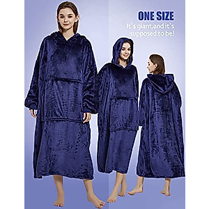 Vencede Oversized Warm Wearable Blanket for Men and Women, One Size Fits All (Purple)