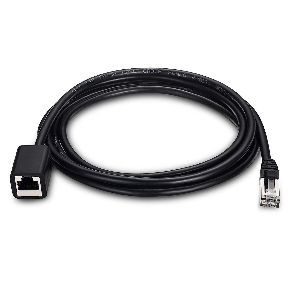 Ruaeoda Ethernet Extension Cable 25 Ft, Shielded Network Cat6 Extension Patch Cable RJ45 Cords Shielded Male to Female Connector