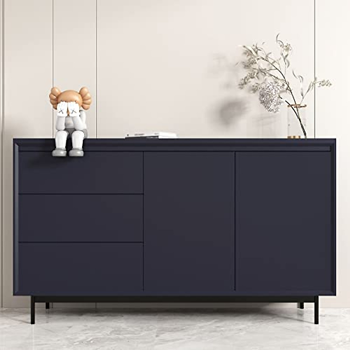 Decotalk Blue Contact Paper for Cabinets Dark Blue Peel and Stick Wallpaper for Bedroom Walls Removable Vinyl Wallpaper Self Adhesive Solid Blue Contact Paper for Shelves Dark Blue Wallpaper 12"x120"…