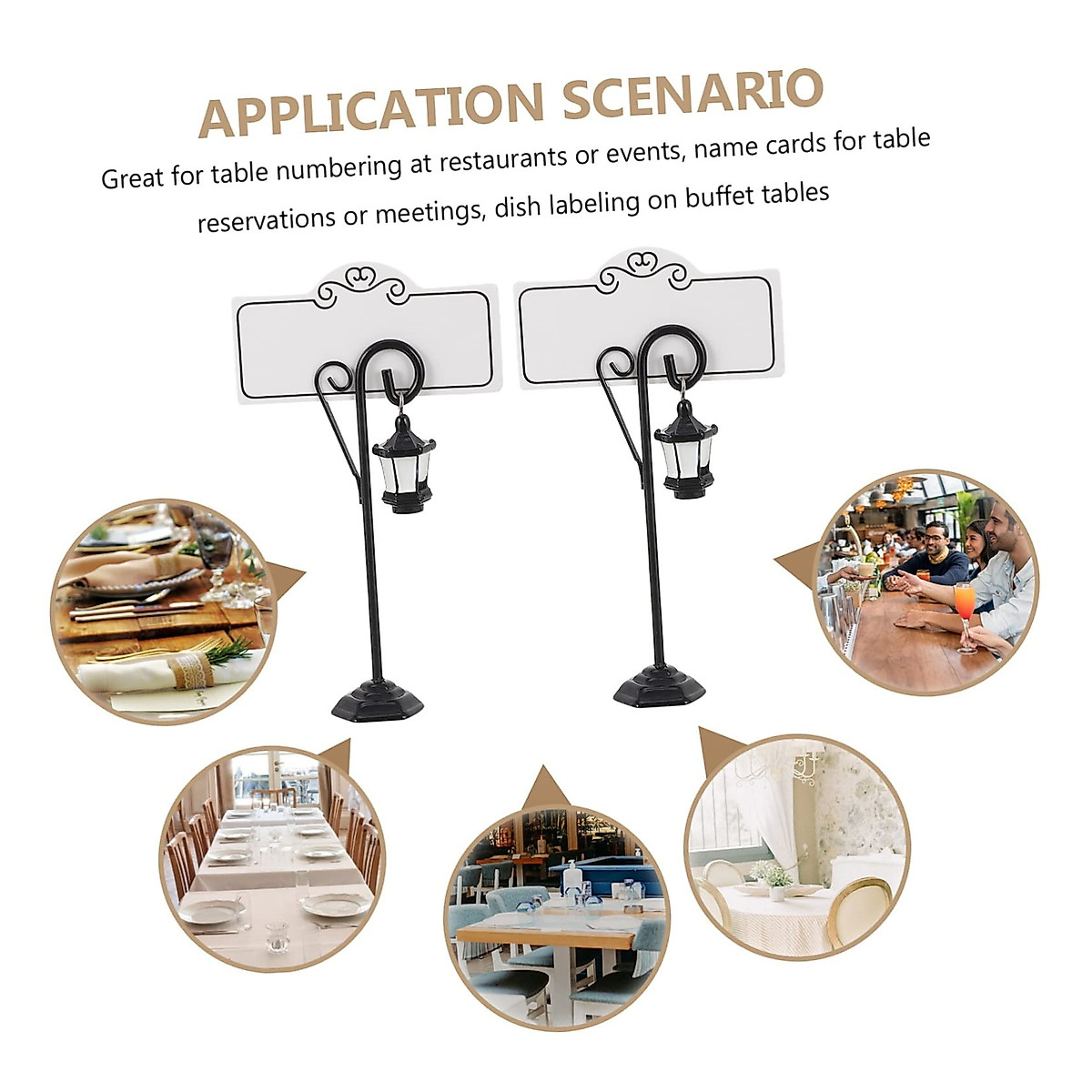 NUOBESTY 4pcs Street Light Clip Tabletop Miniatures Wedding Decorations for Tables Mini Card Holder Place Stand Dollhouse Lamppost Street Lamp Models Metal Black Message Clip Note Clamp