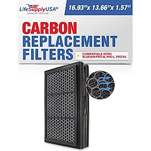 LifeSupplyUSA Activated Carbon Folding Filter Compatible with Blueair Pro M, Pro L, Pro XL Air Purifiers