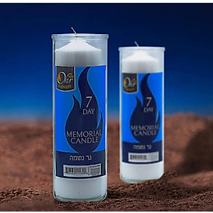 Ohr Candles Yahrzeit Memorial Candles - 7 Day Yahrzeit Candle - Yartzeit Candles Jewish Candles in Glass Tumbler
