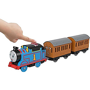 Thomas & Friends Motorized Toy Train Talking Thomas Engine with Annie & Clarabel Coach Cars for Preschool Kids Ages 3+ Years