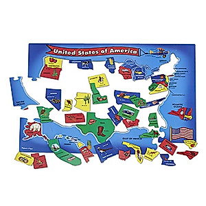 Melissa & Doug USA Map Floor Puzzle (51 pcs, 2 x 3 feet), Multi