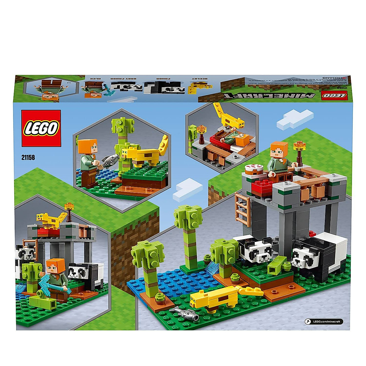 LEGO 21158 Minecraft The Panda Nursery Building Set with Alex & Animal Figures, Toys for Boys and Girls 7 Plus Years Old