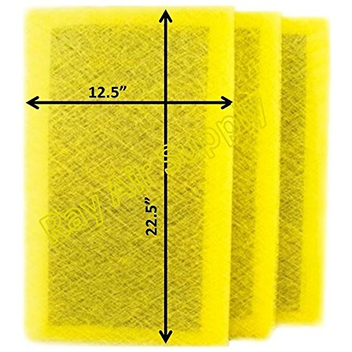 RAYAIR SUPPLY 14x25 StratosAire Air Cleaner Replacement Filter Pads 14x25 Refills (3 Pack) Yellow
