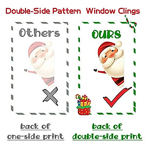 XIMISHOP 82PCS Christmas Snowflake Window Clings Stickers for Glass, Xmas Decals Decorations Holiday Snowflake Santa Claus Reindeer Decals for Party