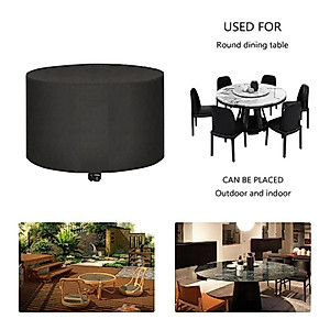 Outdoor Covers for Patio Furniture Set-Round - Beige, 55x24inch, 420D Heavy Duty, Waterproof UV Resistant, Patio Furniture Covers, Outdoor Table Cover, for Your Outdoor Coffee Table and Chairs