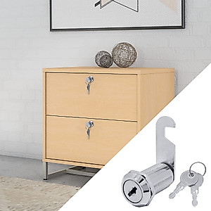 SWZHAI 3 Pcs Cabinet Cam Locks, 1-1/8" Mailbox Lock Cabinet Locks Keyed Alike Drawer Locks with Keys, Zinc Alloy Tool Box Locks Rv Compartment Locks for Secure Important Files and Drawers