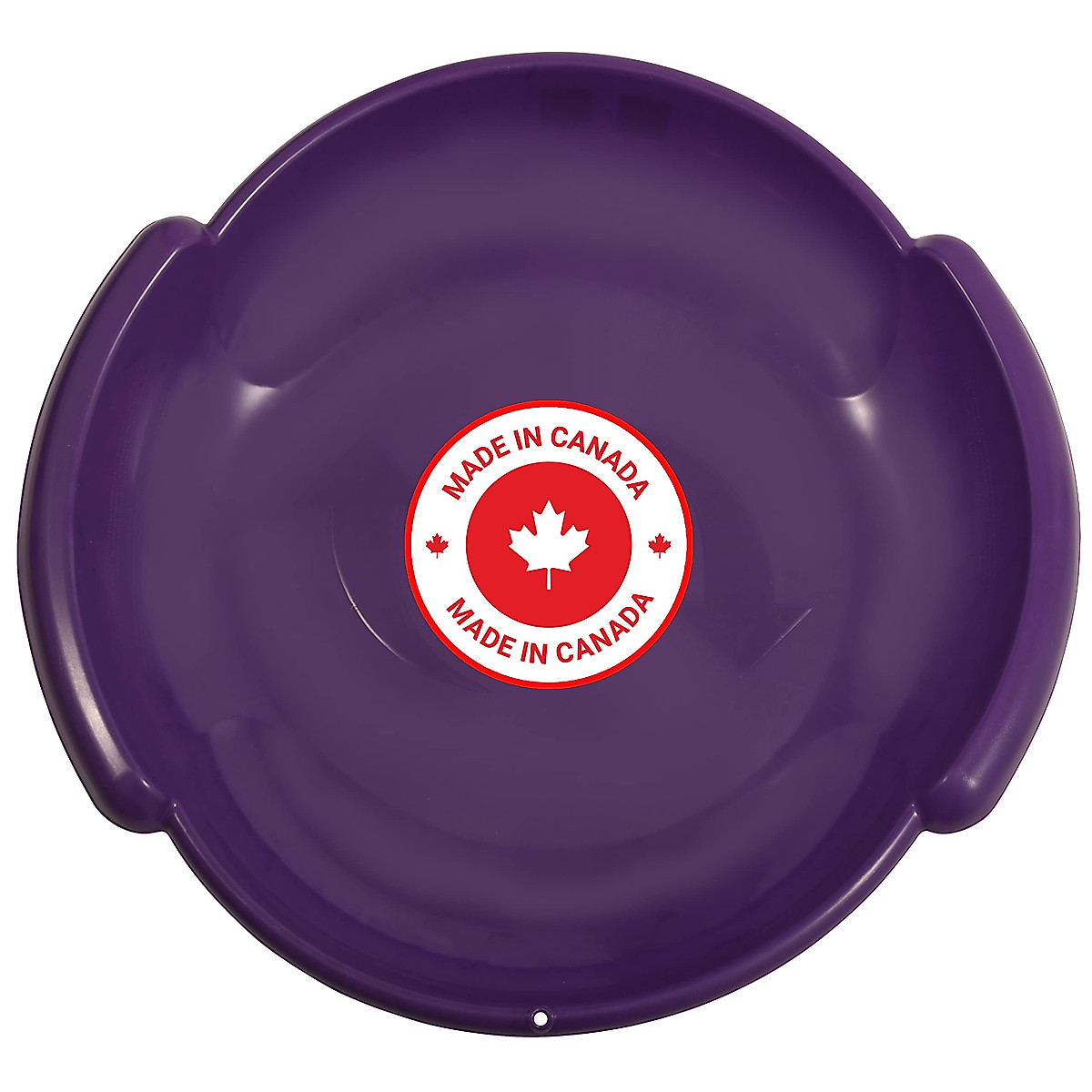 Superio Round Saucer Snow Sled, Purple Spiral Plastic Sled with Handles 24" Winter Snow Fun for Kids and Adults