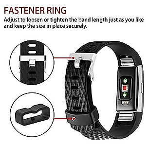 FitTurn Band Keeper Strap Loop Fastener Rings Compatible with BIGGERFIVE Vigor 2 L Fitness Tracker Watch Bands -Black (6 of Pack) Rubber Replacement Loop Rings