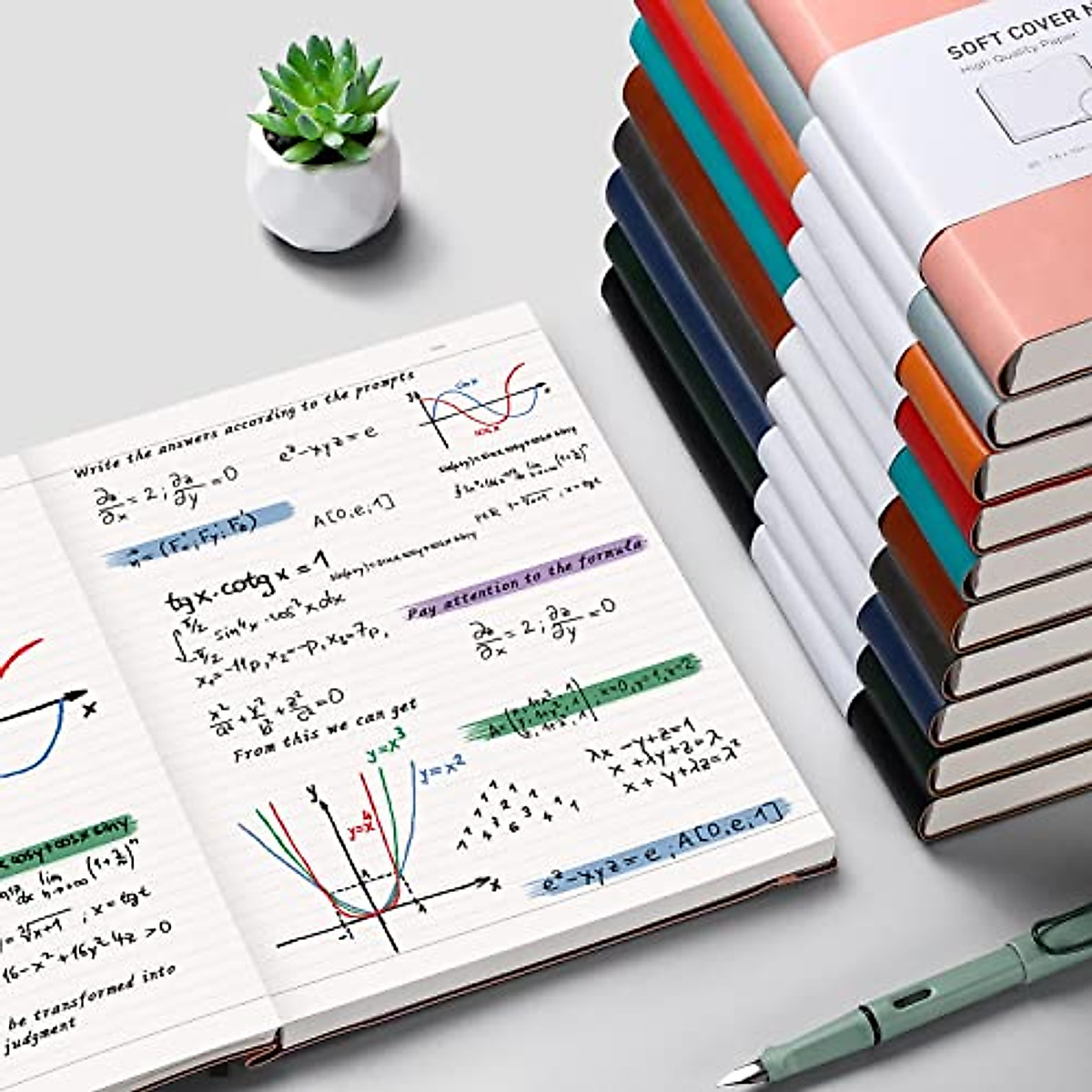 RETTACY Large Thick Journal for Writing - 320 Numbered Pages B5 Lined Journal Notebook with 100GSM Lined Paper,PU Leather,Softcover,Inner Pocket,7.6'' X 10''-Orange