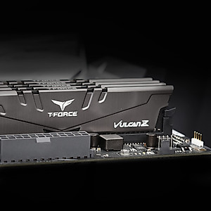 TEAMGROUP T-Force Vulcan Z DDR4 DRAM 16GB Kit (2x8GB) 3200MHz Desktop Memory Module (PC4-25600) CL16 Ram (Gray) - TLZGD416G3200HC16FDC01