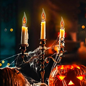 FANHONSE Halloween Flicker Flame Light Bulb, C18 Clear Flame Candelabra Replacement Bulbs, Halloween Decorations, 120 Volts, E12 Flame Candelabra Base Bulbs, 12 Pack